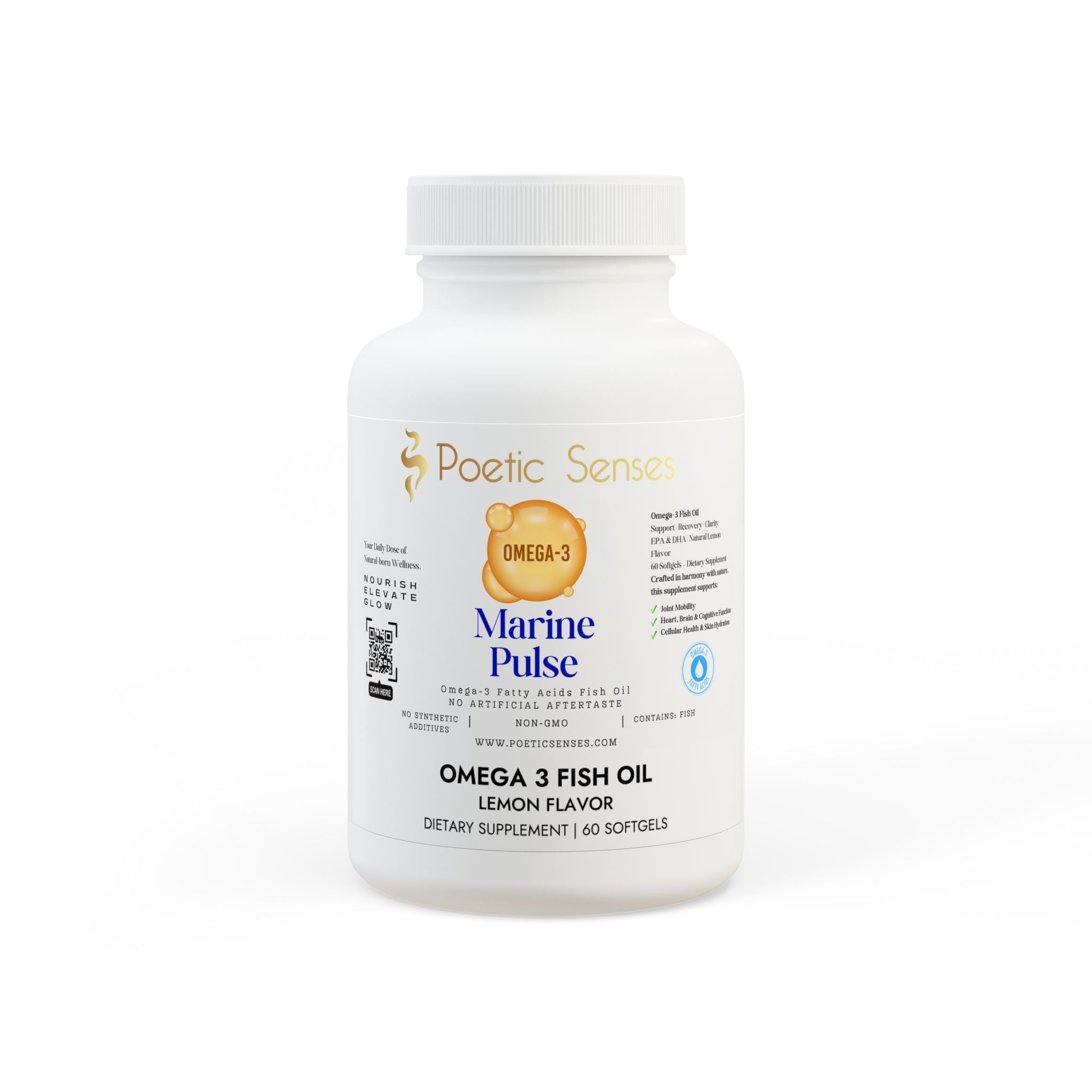 Marine Pulse Omega-3 Fish Oil Supplement (60 Softgels) – PoeticSenses