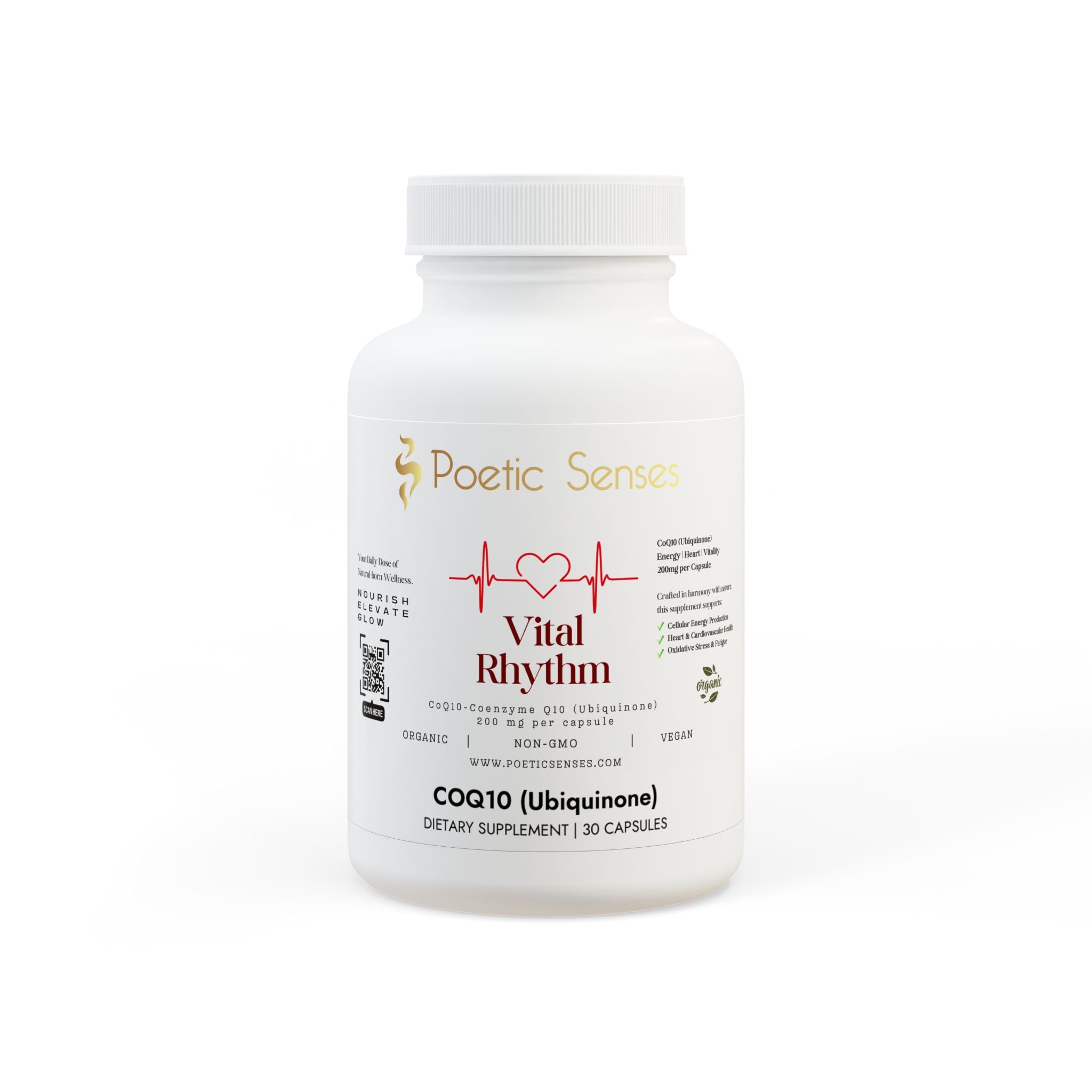 Vital Rhythm CoQ10 (Ubiquinone) Supplement (30 Capsules) – PoeticSenses